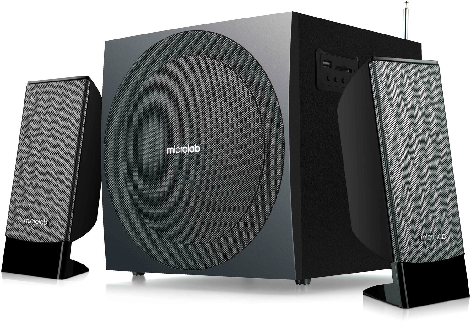 Microlab Акустична система M-300U 2.1, 38W, mini-jack/USB/SD/FM, чорний ...